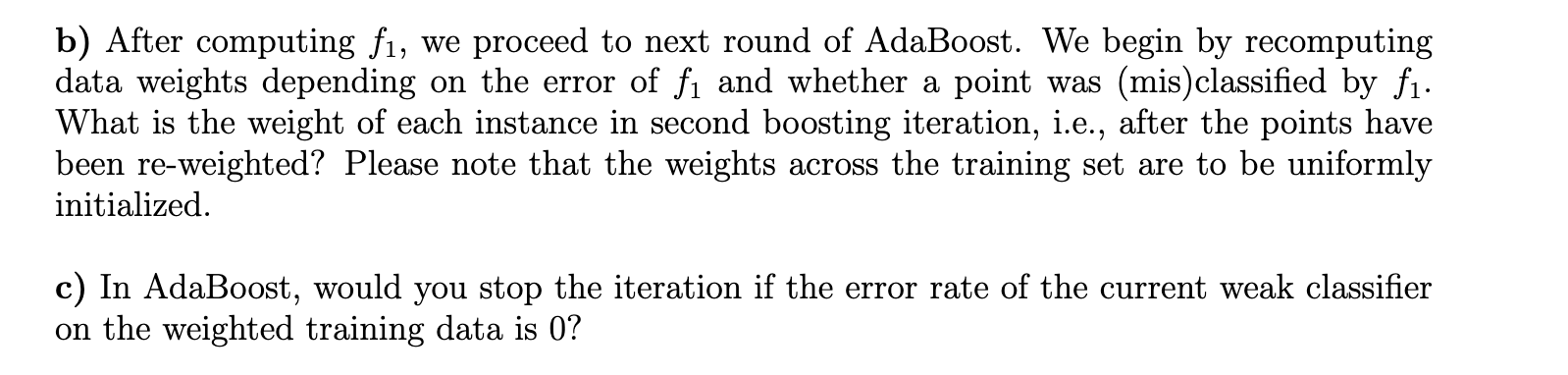 Problem 3 (15 points) Consider the AdaBoost algorithm | Chegg.com