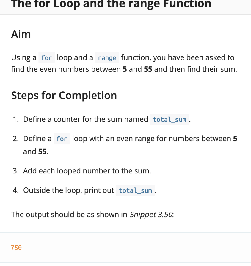 Solved The For Loop And The Range Function Aim Using A For Chegg