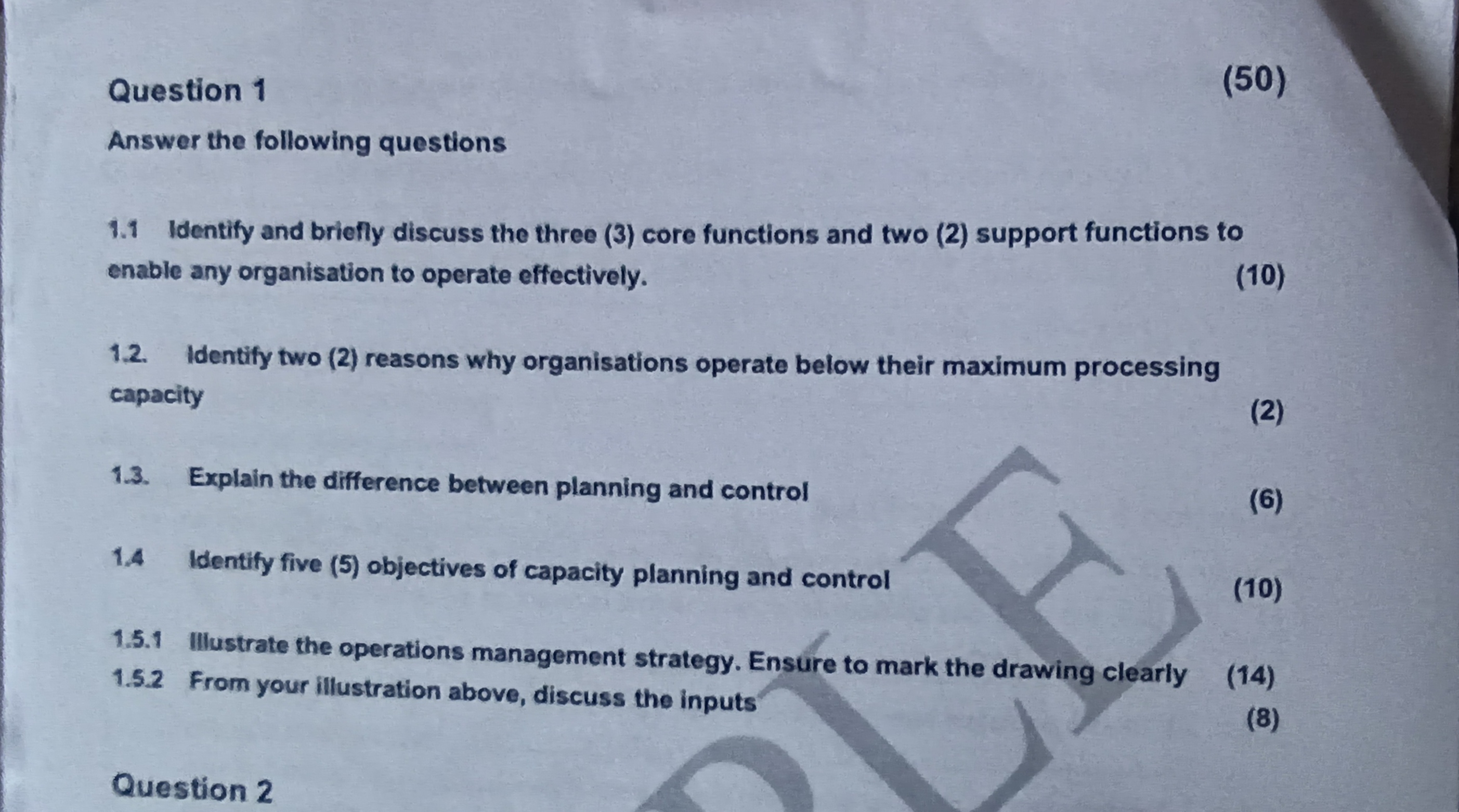 Solved Question 1 ﻿Answer the following questions 1.1 | Chegg.com