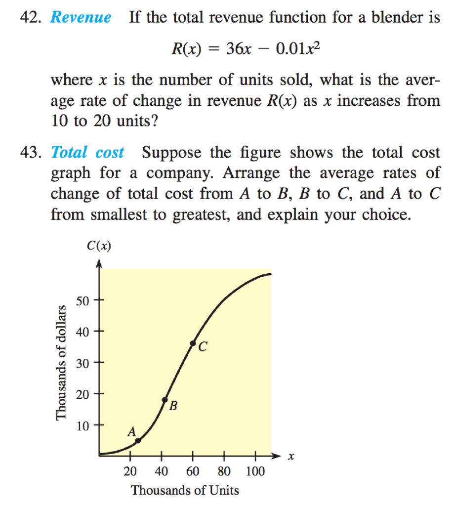 Solved 42. Revenue If the total revenue function for a | Chegg.com