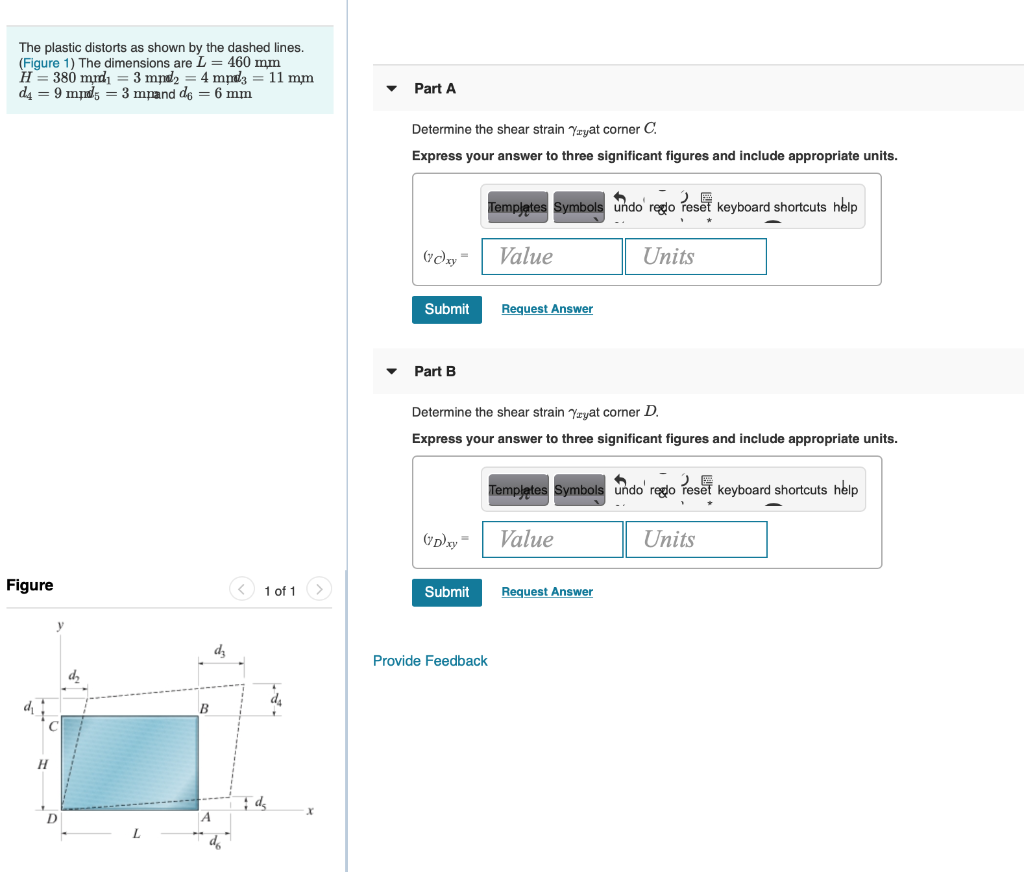 Solved The plastic distorts as shown by the dashed lines. | Chegg.com