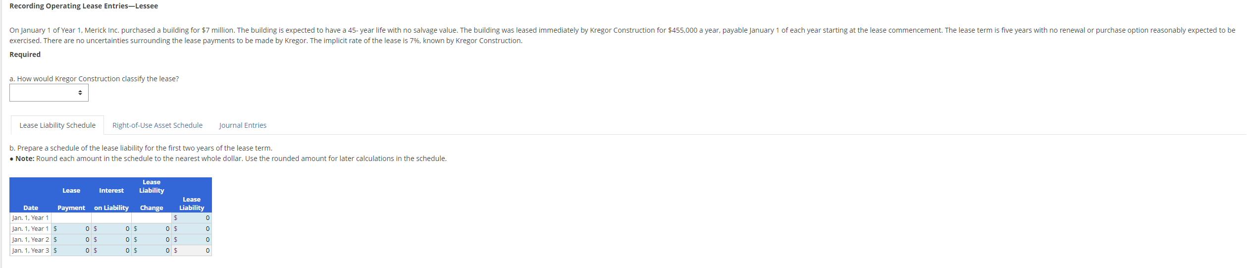 Solved Recording Operating Lease Entries-Lessee Recording | Chegg.com
