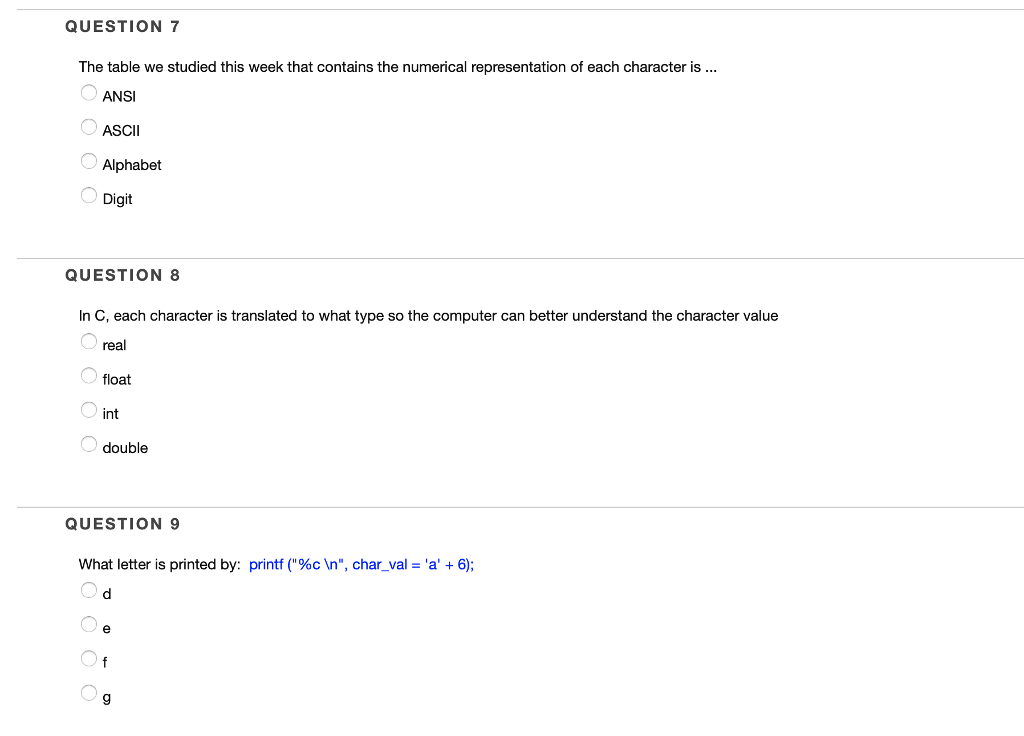 Solved QUESTION 1 Which character is the NULL Terminator | Chegg.com