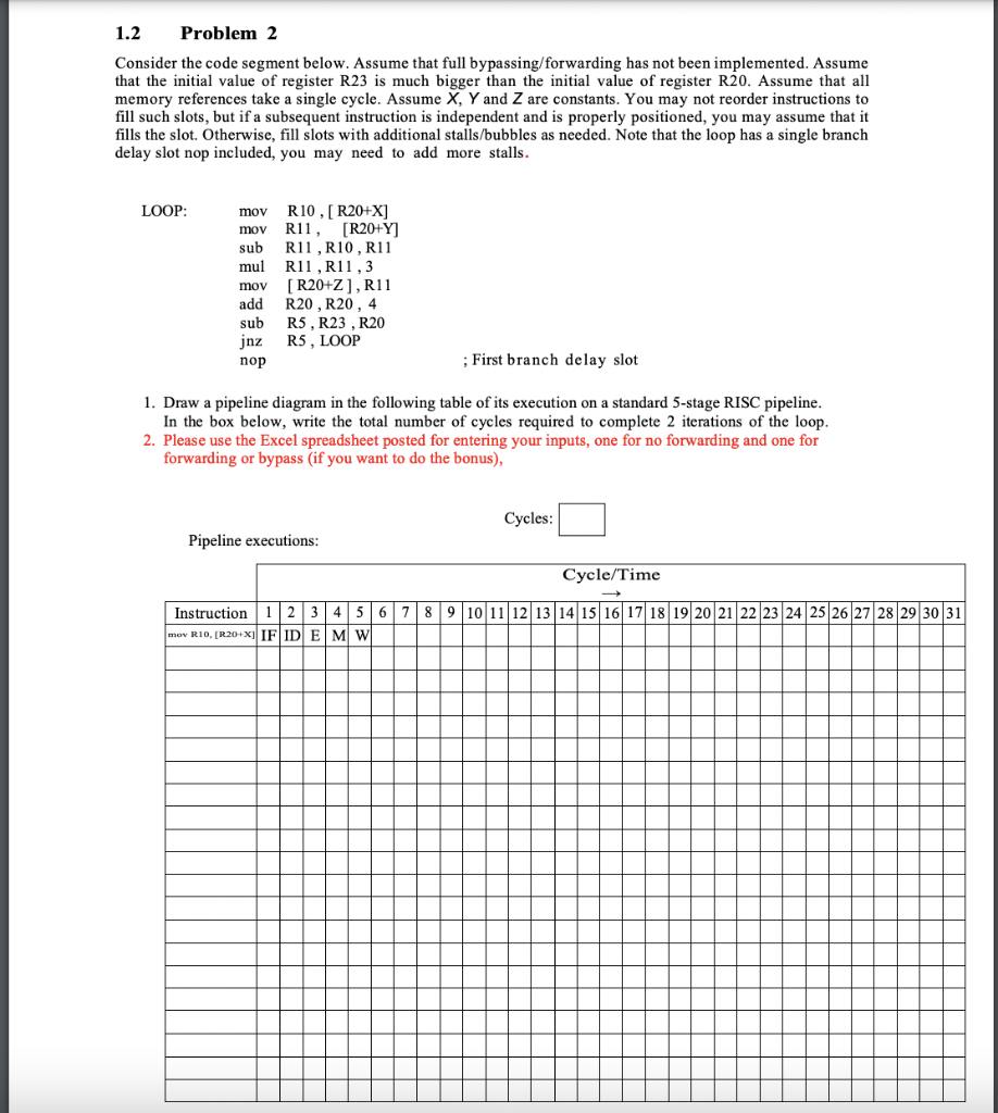 Solved 1.2 Problem 2 Consider the code segment below. Assume | Chegg.com