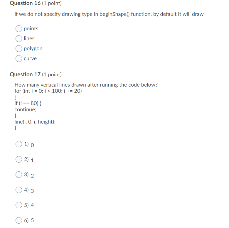 Solved Question 16 (1 point) If we do not specify drawing | Chegg.com