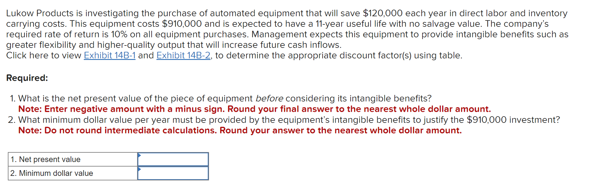 Solved Lukow Products is investigating the purchase of | Chegg.com