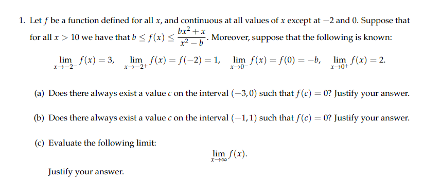 Solved 1. Let f be a function defined for all x, and | Chegg.com