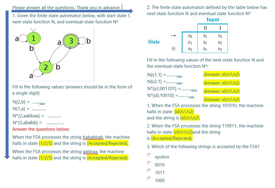 Solved Please answer all the questions. Thank you in advance | Chegg.com