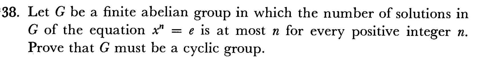 Solved 8 Let G Be A Finite Abelian Group In Which The