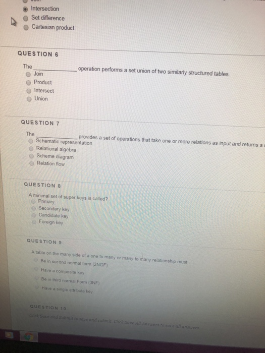 Solved Intersection Set difference Cartesian product | Chegg.com