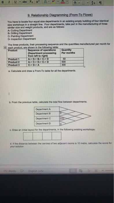 Solved 9. Relationship Diagramming (From-To Flows) You have | Chegg.com