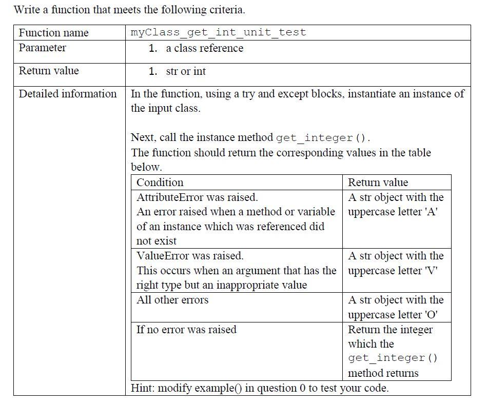 Solved Write a function that meets the following criteria. | Chegg.com