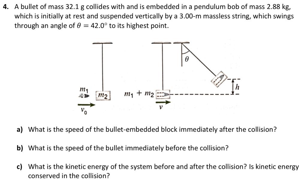 Solved A bullet of mass 32.1 g collides with and is embedded | Chegg.com