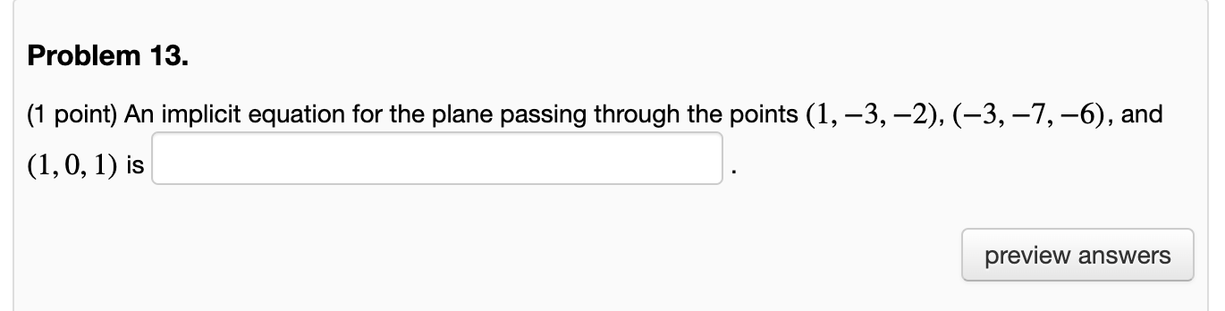 Solved Problem 13. (1 point) An implicit equation for the | Chegg.com