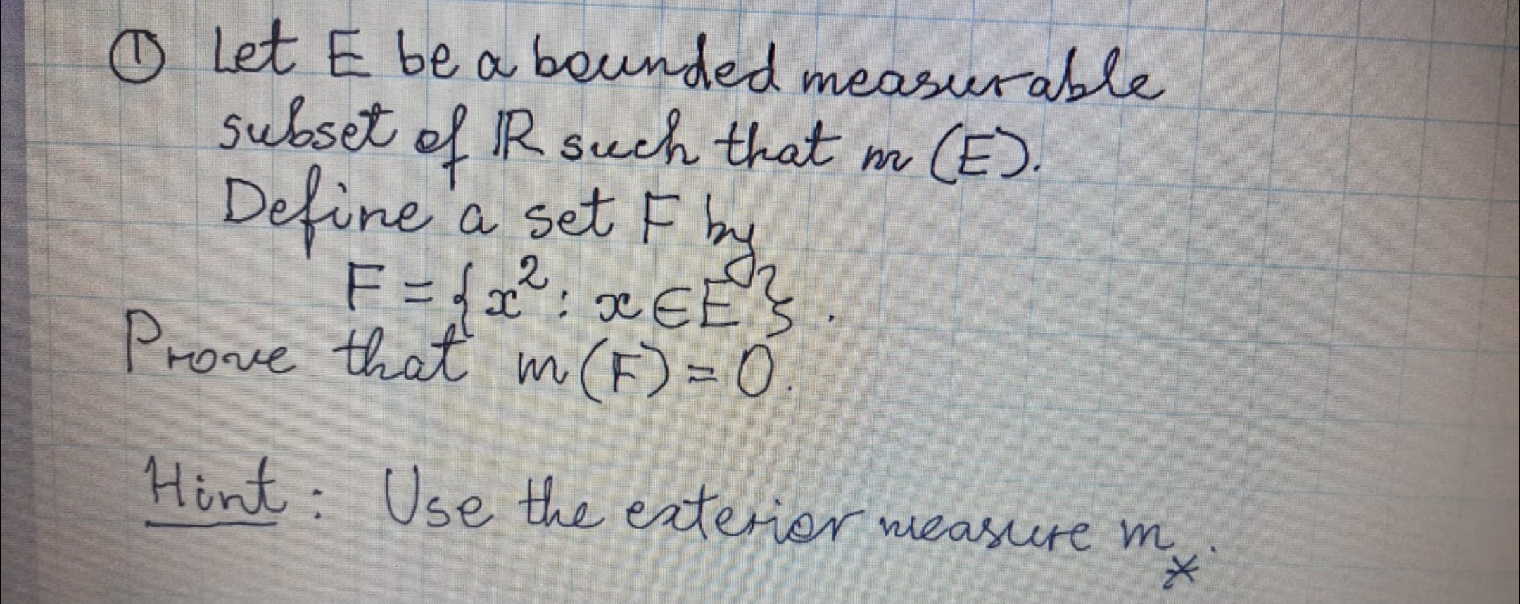 1 Let E Be A Bounded Measurable Subset Of R Such