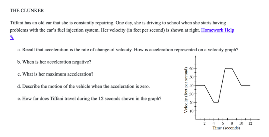 Solved THE CLUNKERTiffani has an old car that she is | Chegg.com