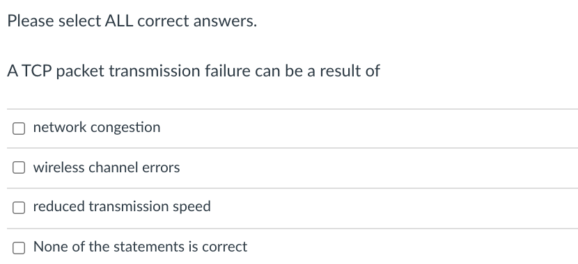 Please select ALL correct answers. A TCP packet | Chegg.com