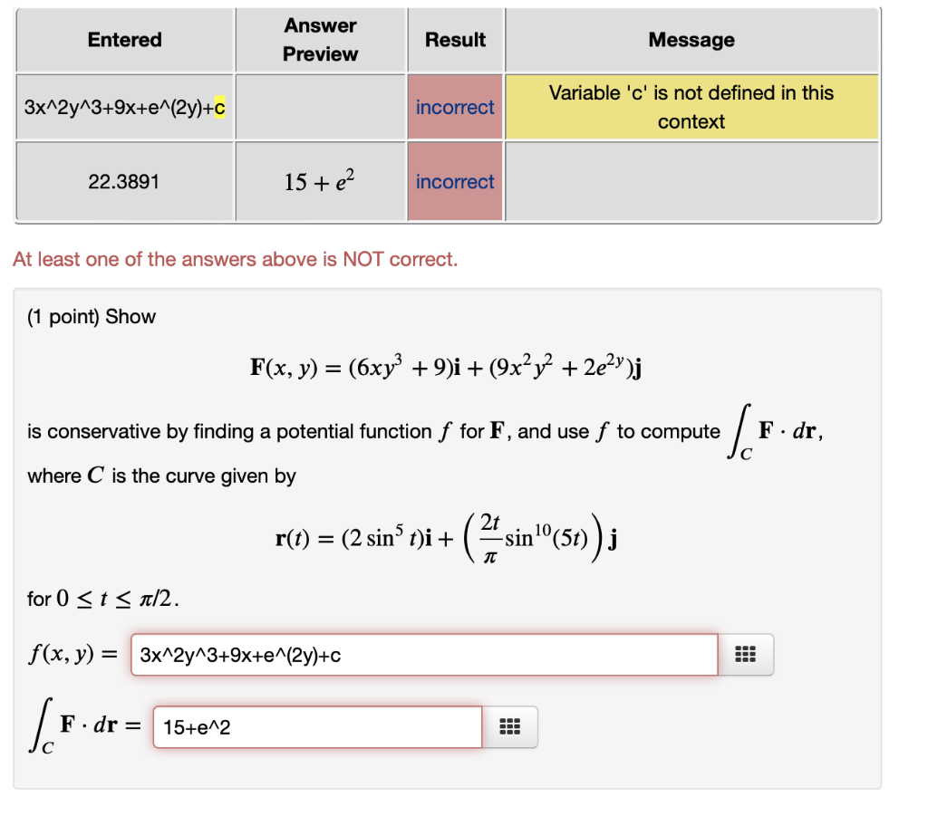 Solved Entered Answer Preview Result Message | Chegg.com