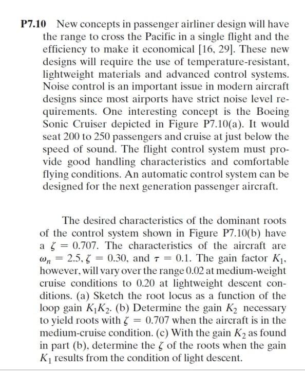 Solved P7.10 New concepts in passenger airliner design will | Chegg.com