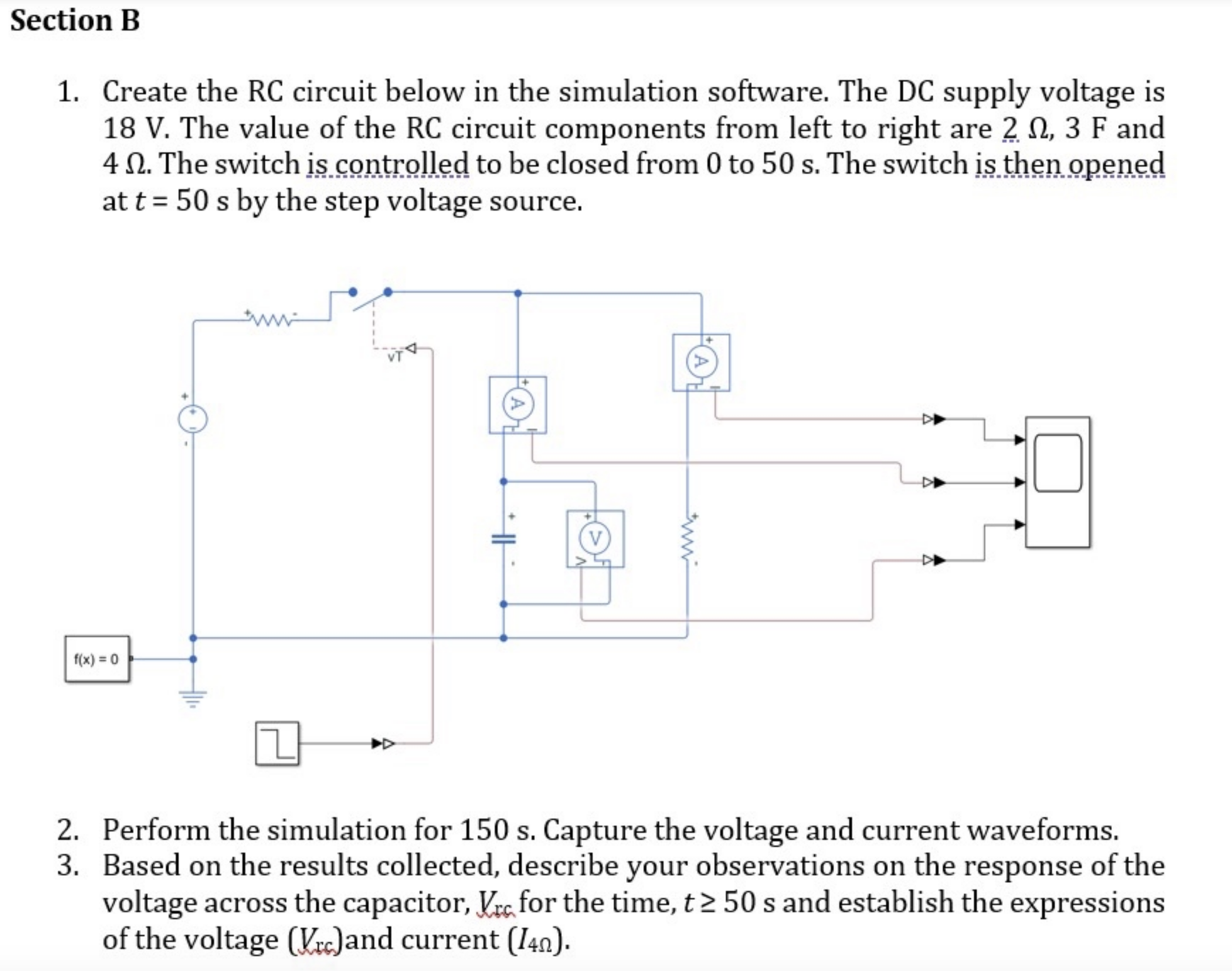 Solved Create the RC circuit below in the simulation | Chegg.com