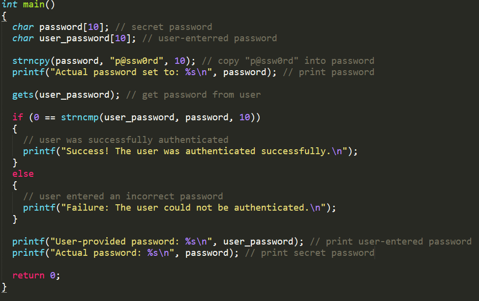 Solved With the following C code, what inputs would cause | Chegg.com