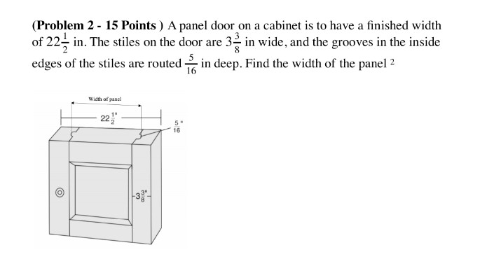 (Problem 2 - 15 Points ) A panel door on a cabinet is | Chegg.com