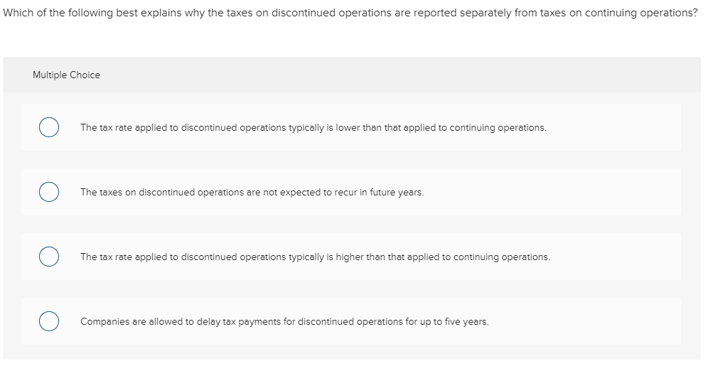 Solved Which of the following best explains why the taxes on | Chegg.com