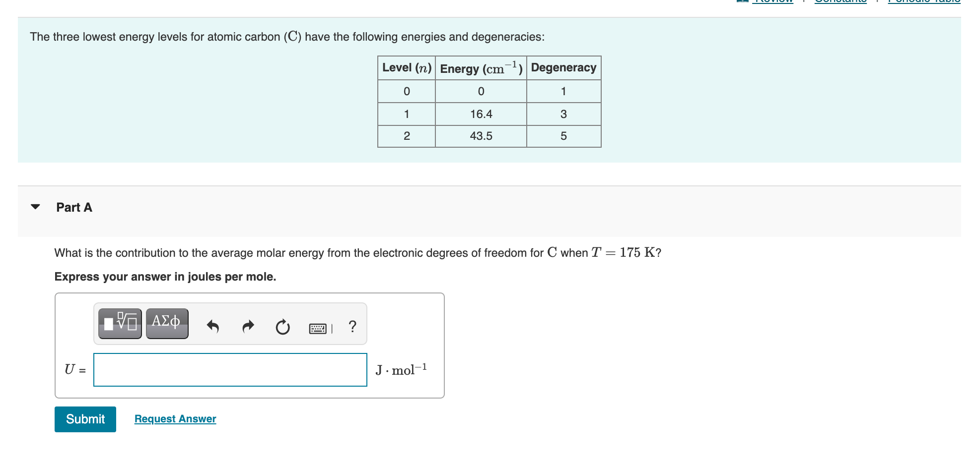 Solved The three lowest energy levels for atomic carbon (C) | Chegg.com