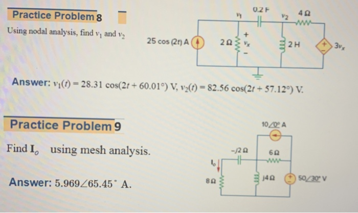 Solved 0.2ト Practice Problem 8 2 40 Using nodal analysis, | Chegg.com