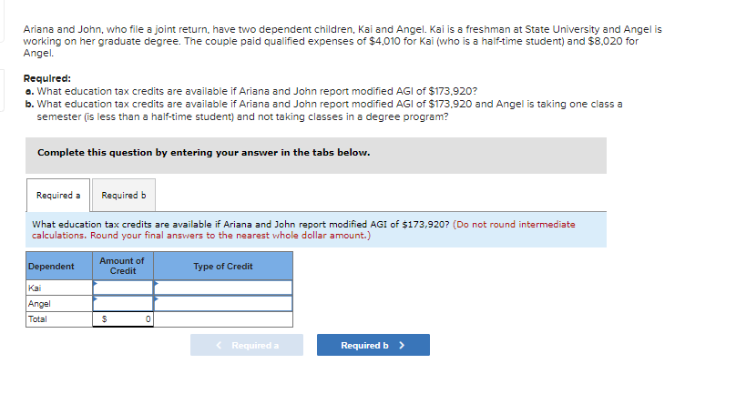 Solved Ariana and John, who file a joint return, have two | Chegg.com