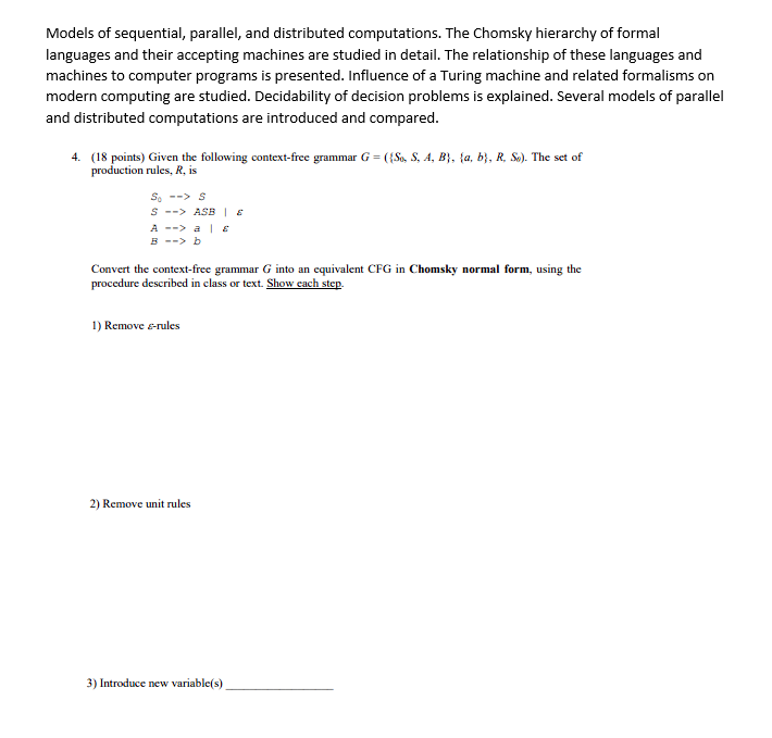Solved Models of sequential, parallel, and distributed | Chegg.com