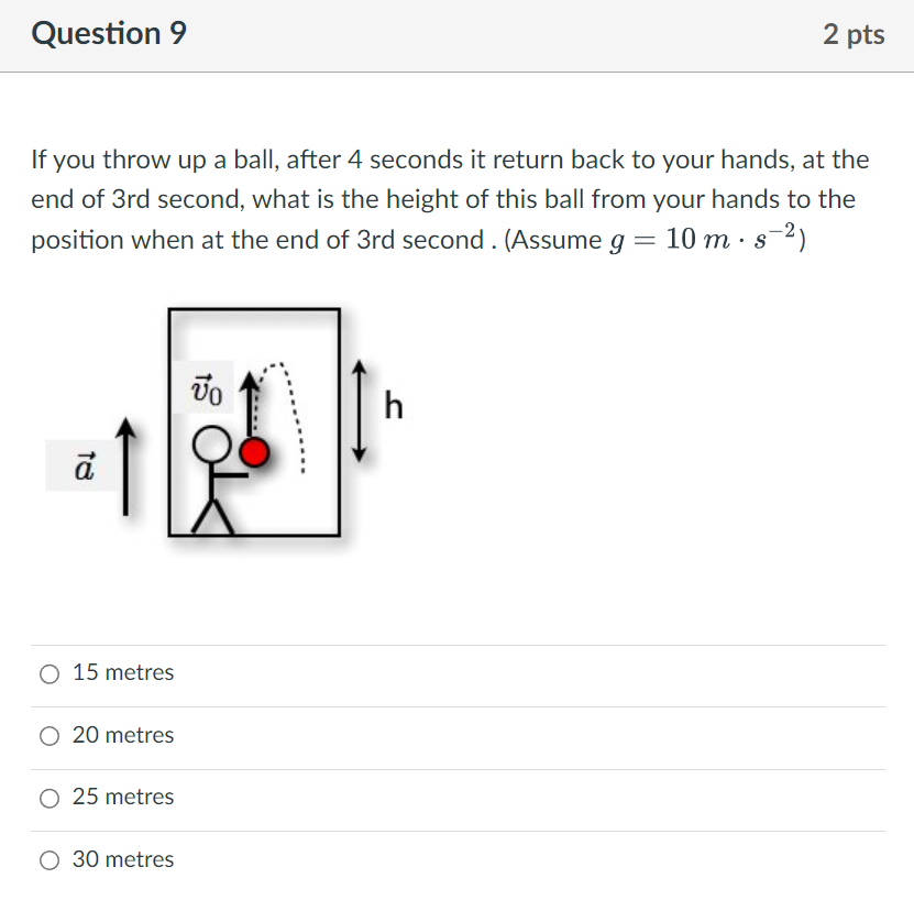Solved If you throw up a ball, after 4 seconds it return | Chegg.com