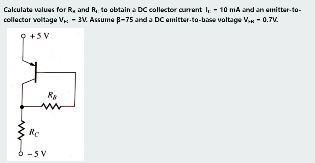 Solved Calculate values for Rp and Rc to obtain a DC | Chegg.com