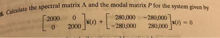 Solved ? and the modal matrix P for the system given by s. | Chegg.com