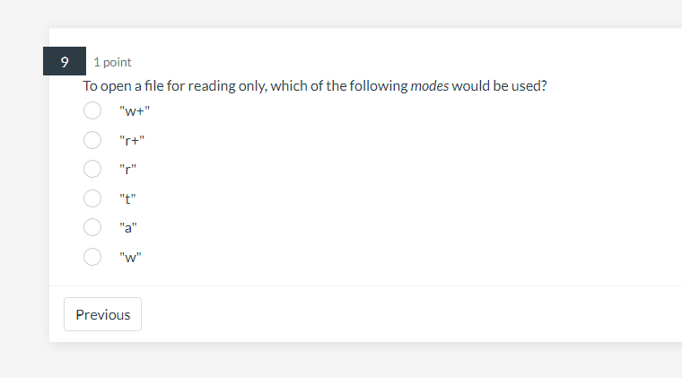 Solved 1 point When a file is opened for writing, what | Chegg.com