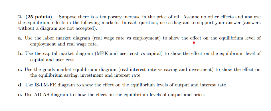 Solved 2. (25 points) Suppose there is a temporary increase | Chegg.com