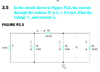 Solved 2.5 In the circuit shown in Figure P2.5, the current | Chegg.com