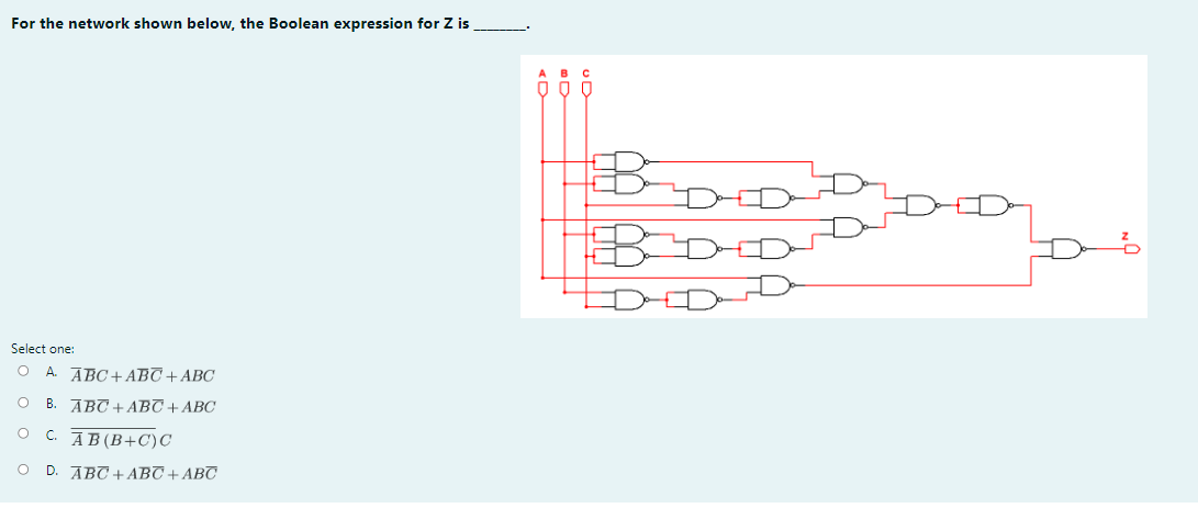 Solved For the network shown below, the Boolean expression | Chegg.com