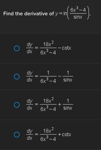 Solved Find the derivative of | Chegg.com