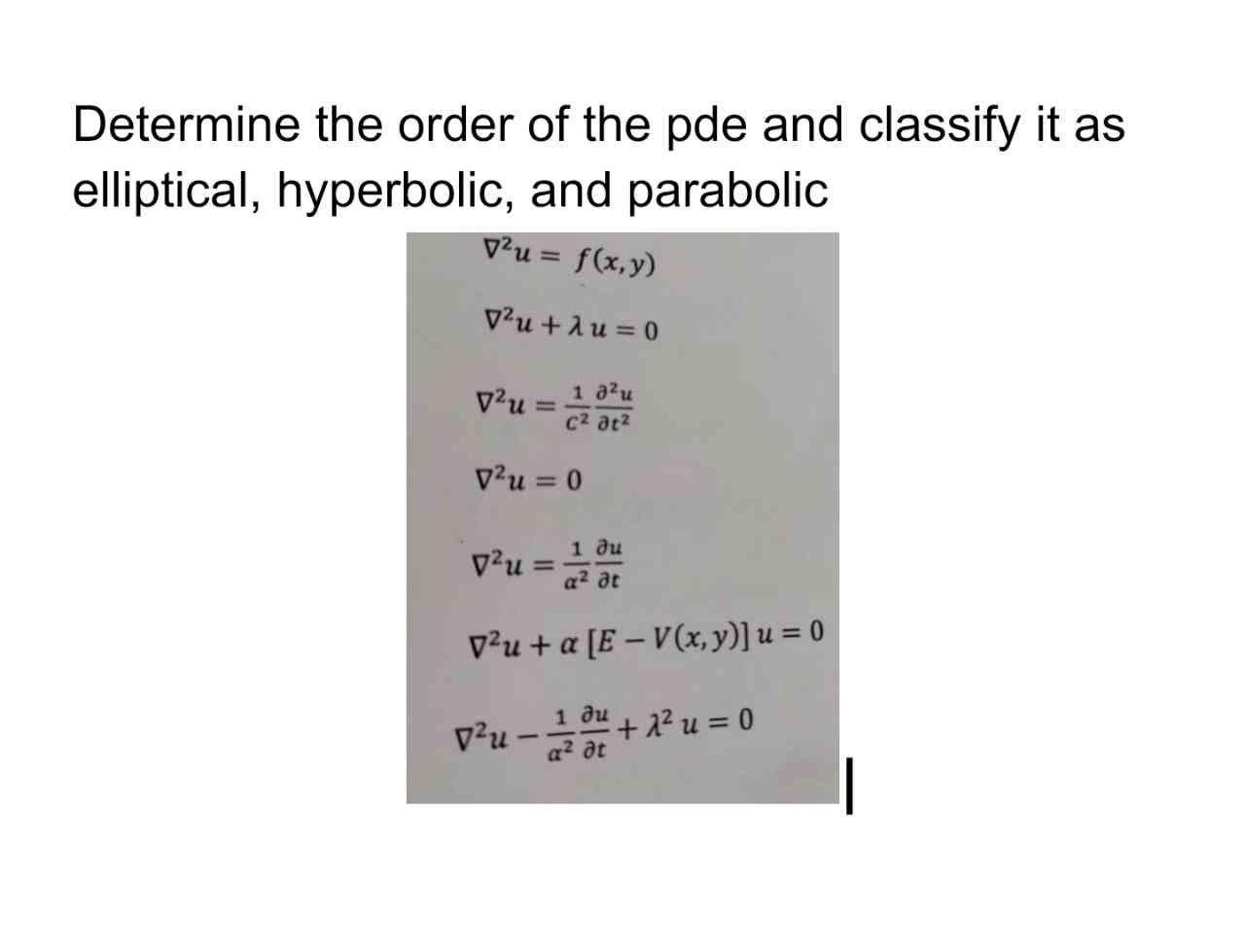Solved Determine the order of the pde and classify it as | Chegg.com