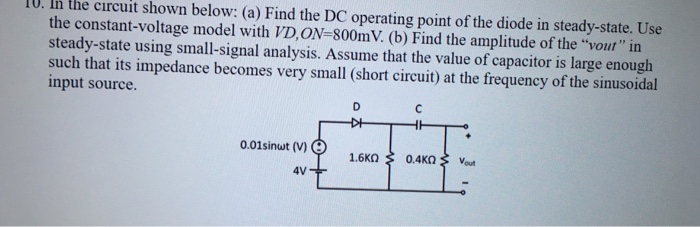 Solved In the circuit shown below: (a) Find the DC operating | Chegg.com