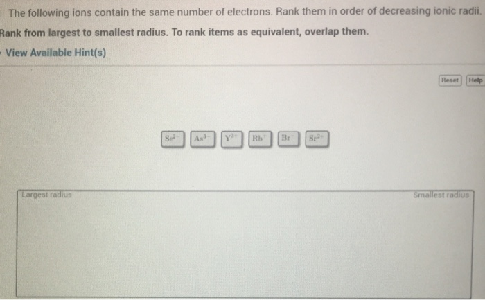 Solved Rank The Following Items In Order Of Decreasing