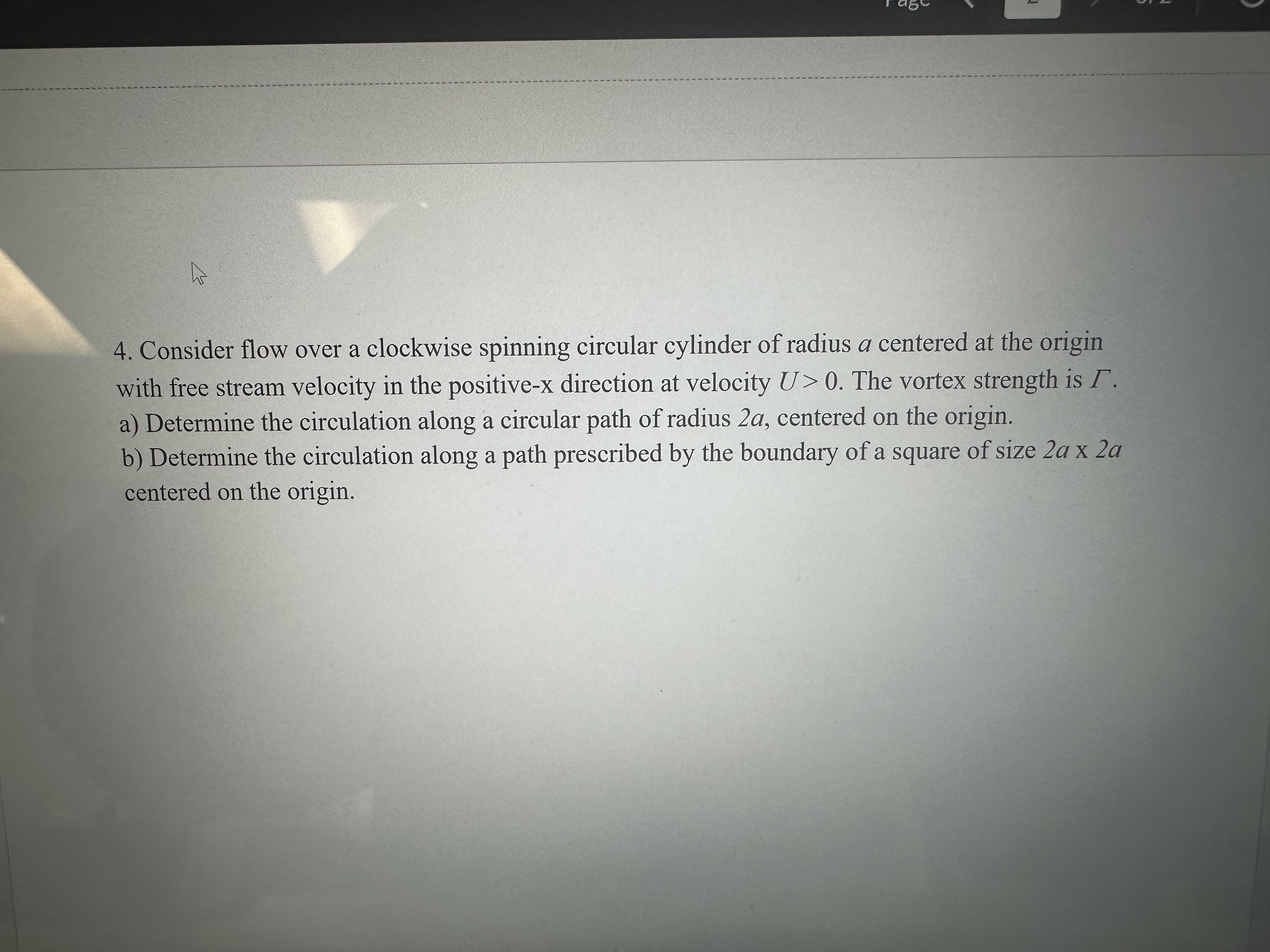 Solved 4. Consider flow over a clockwise spinning circular | Chegg.com