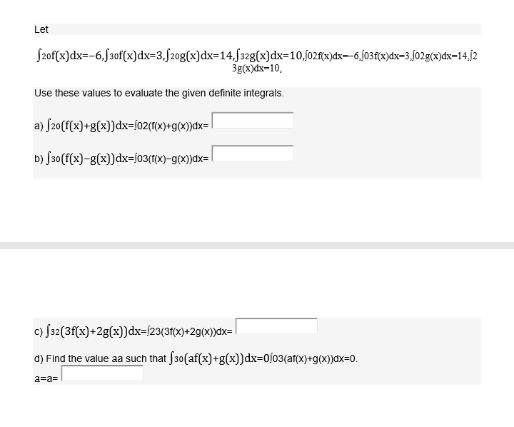 Solved 134f(x)-S54f(x)=ſbaf(x)[413f(x)-[45f(x)=ſabf(x) where | Chegg.com