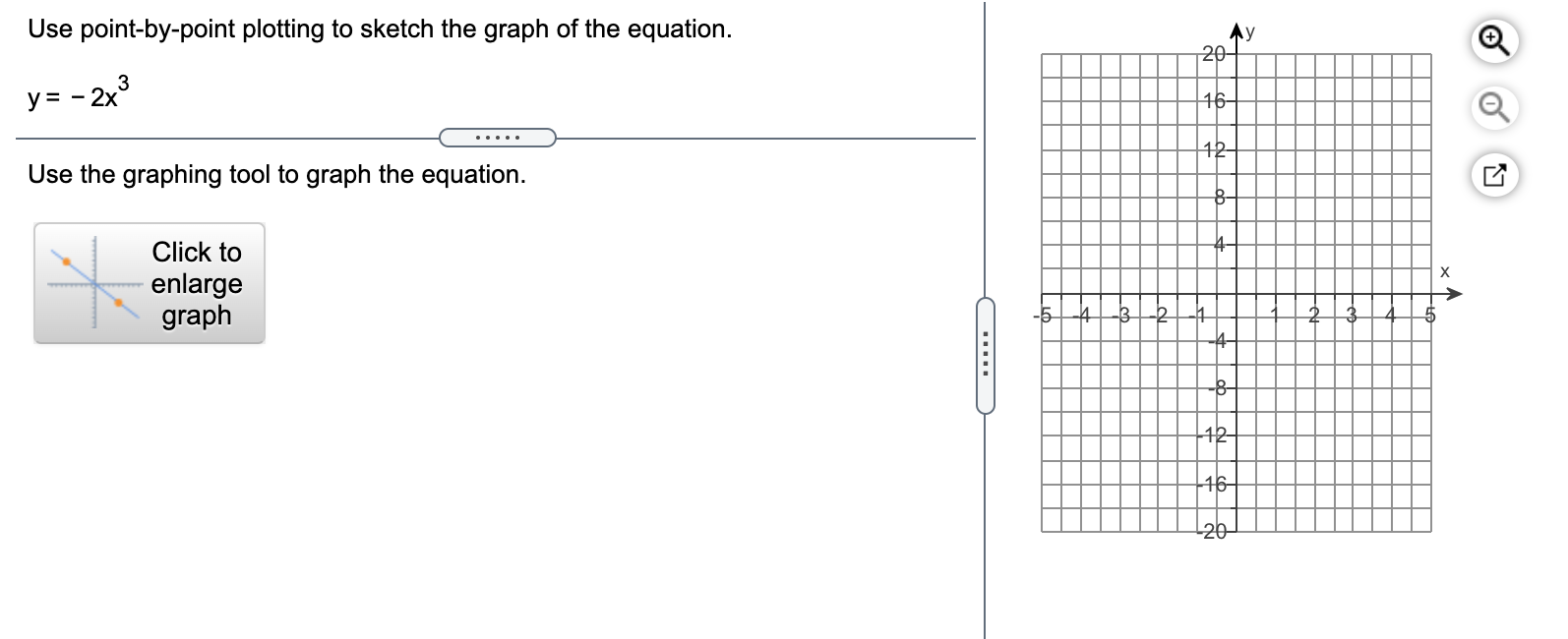 Solved Graph the equation y= - 3x? 20- 16- Use the graphing | Chegg.com