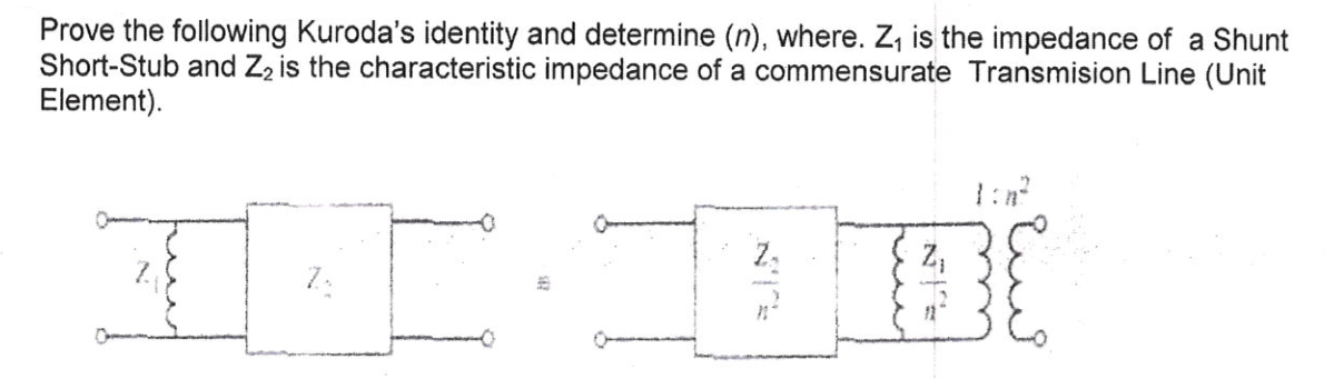 Prove the following Kuroda's identity and determine | Chegg.com
