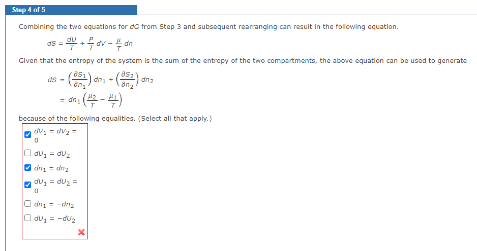 Solved Combining the two equations for dG from Step 3 and | Chegg.com