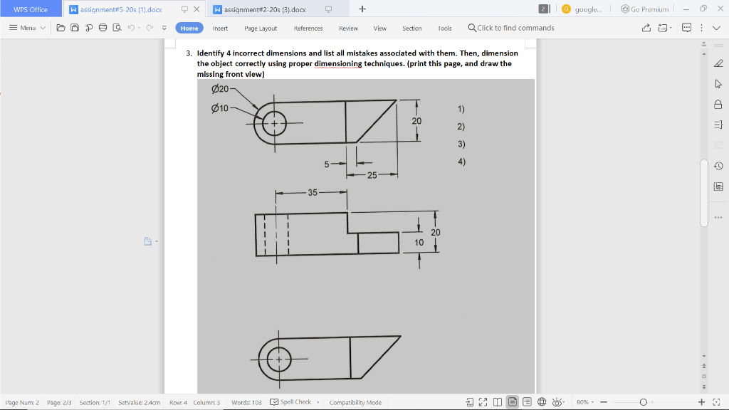 Solved Identify 4 incorrect dimensions and list all mistakes | Chegg.com