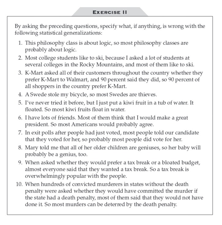 EXERCISE II By asking the preceding questions, | Chegg.com