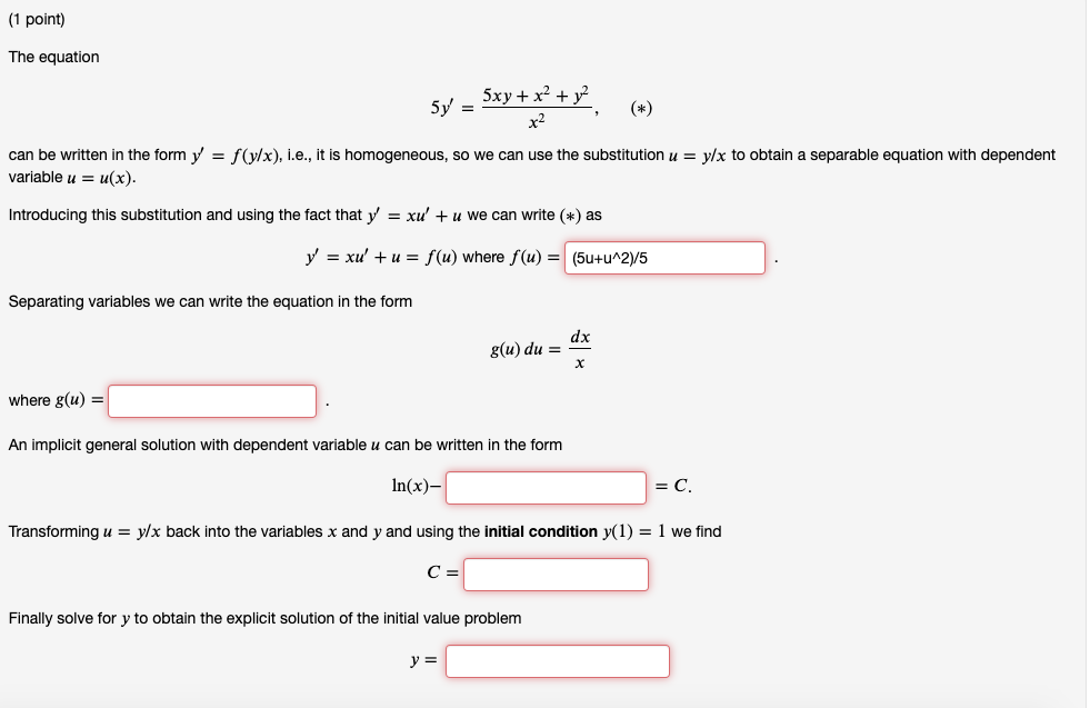 Solved (1 point) The equation 5xy + x2 + y2 can be written | Chegg.com